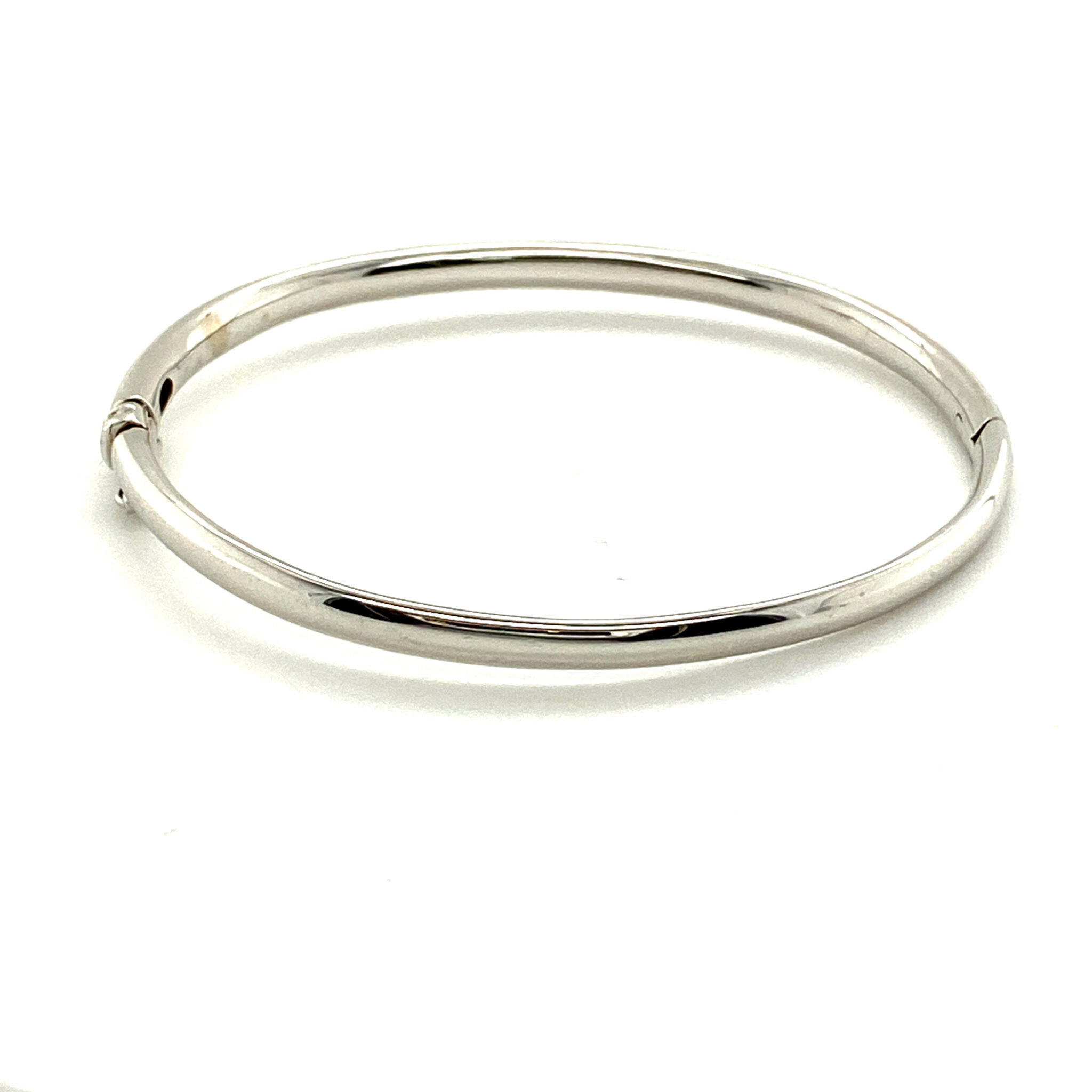 Solid White Gold Bangle - Vardy's Jewelers Bay Area