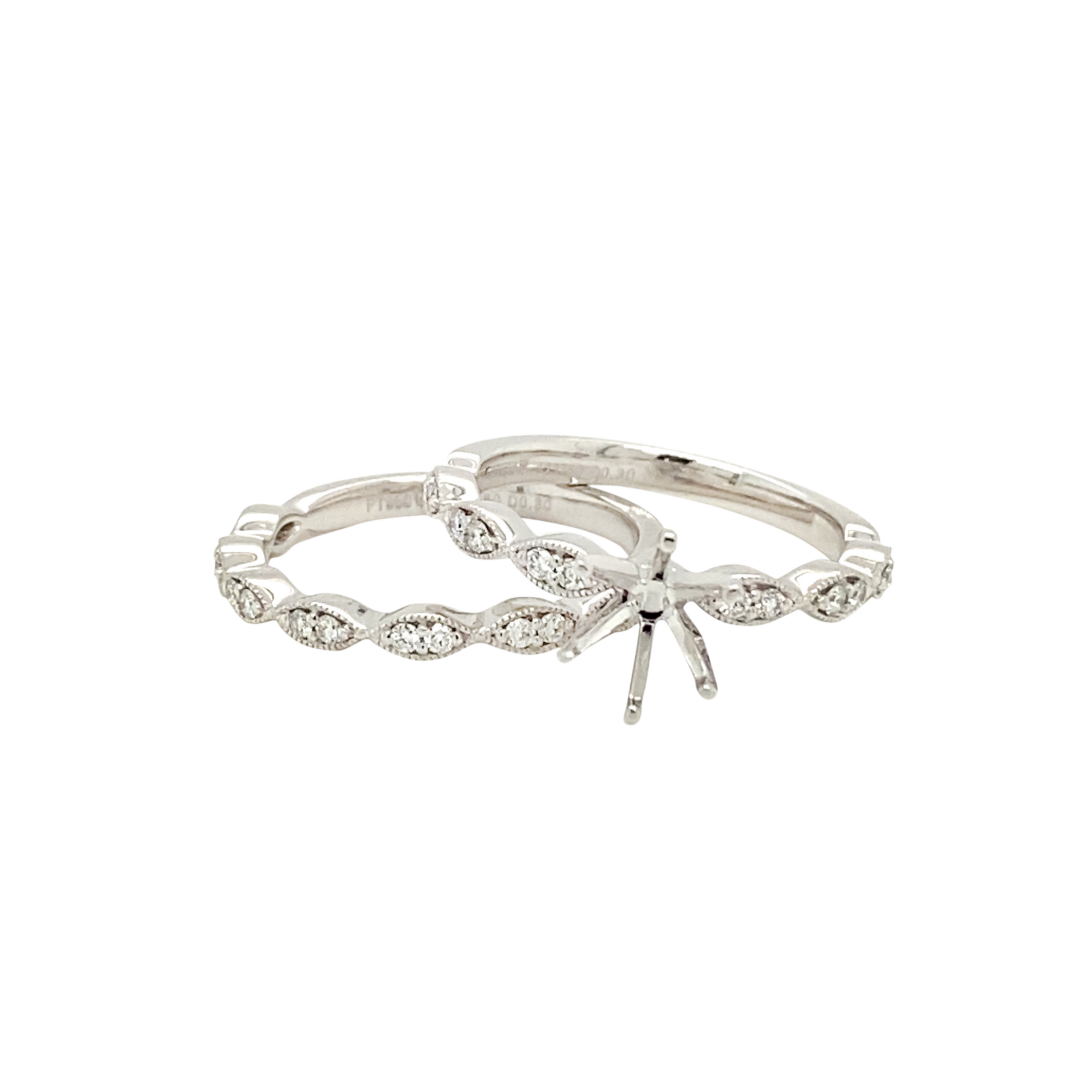 Platinum Filigree Wedding Set - Vardy's Jewelers Bay Area