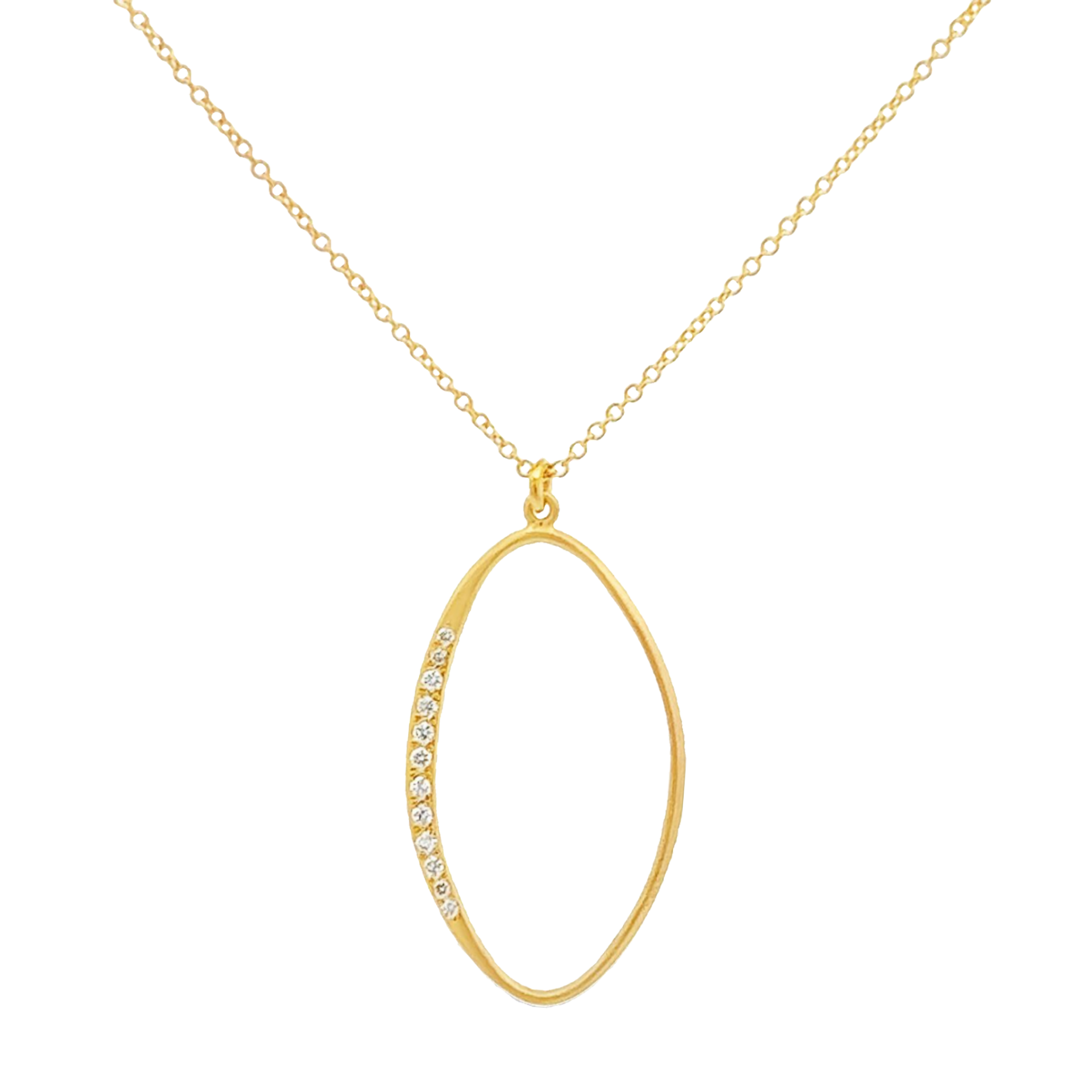 Gold Oval Shaped Pendant - Vardy's Jewelers